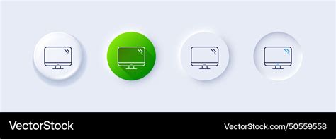 Computer Line Icon Pc Component Sign Monitor Vector Image