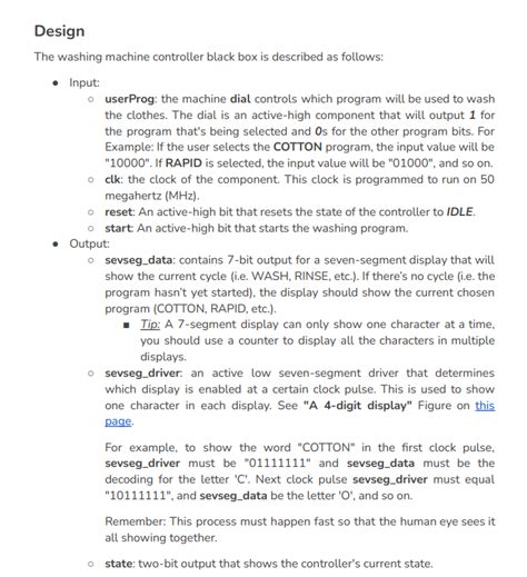 Solved System Requirements The Washing Machine Controller Chegg