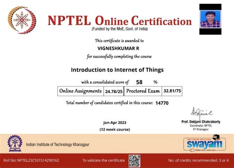 Vigneshkumar R On Linkedin Internetofthings Nptel