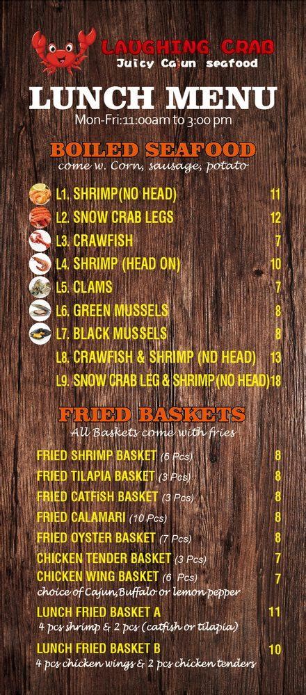 Menu At Laughing Crab Cajun Seafood Restaurant Shreveport