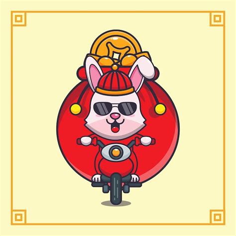 Premium Vector Cute Rabbit In Chinese New Year Cartoon Vector