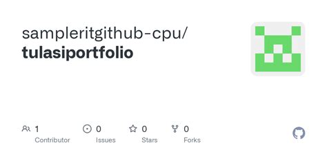 GitHub Sampleritgithub Cpu Tulasiportfolio