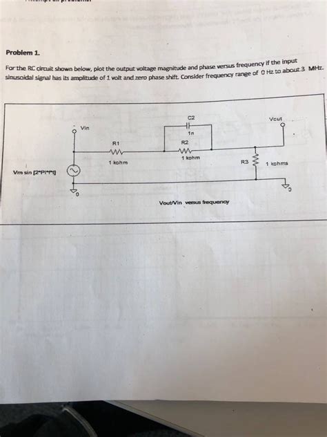 solved problem 1 for the rc circuit shown below plot the