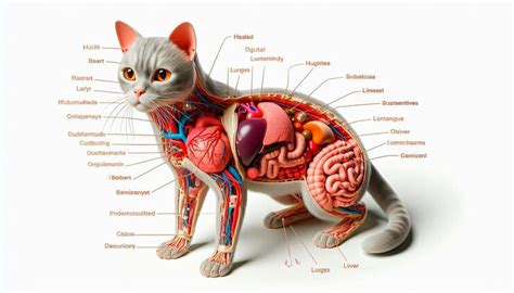 A Cat With The Organs Labeled With The Organs Labeled With Organs And