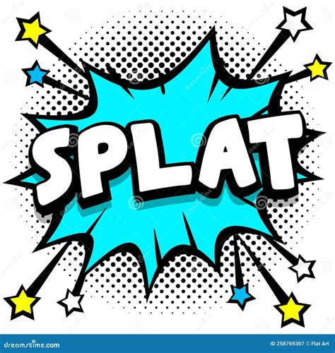 Splat Pop Art Comic Speech Bubbles Book Sound Effects Stock Vector