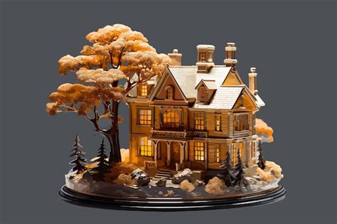 Premium Vector House On Earth And Lawn Grass In Real Estate Sale Or