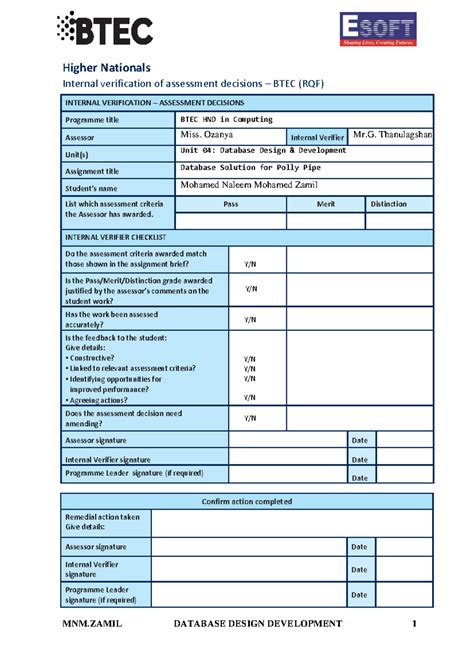 Database Design Development Bat00077484 Mohamed Naleem Mohamed Zamil Higher Nationals Internal