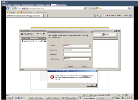 Solved Crystal Reports Server Install 2008 Unable To Log On Could Not Connect To Server