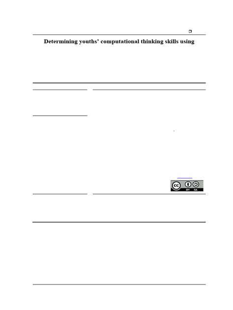 Determining Youths Computational Thinking Skills Using Confirmatory