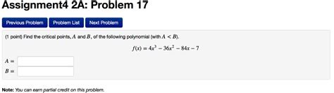solved assignment4 2a problem 17 previous problem problem