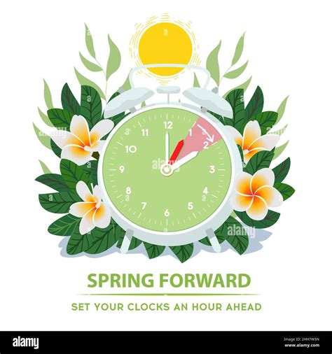 Daylight Saving Time Begins Spring Forward Alarm Clock With Forward Moving Hand Clock