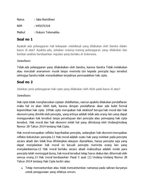 tugas hukum telematika 3 pdf