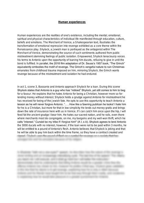 Human Experiences Multimodal Script English Advanced Year 12 Hsc