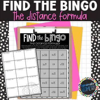 Coordinate Distance Formula Activity By Generally Geometry TPT