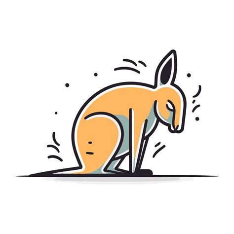 Premium Vector Kangaroo Line Art Icon Vector Illustration Of A Kangaroo