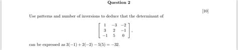 Solved Question 2 10 Use Patterns And Number Of Inversions
