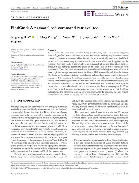 Findcmd A Personalised Command Retrieval Tool Researchback