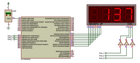 PIC18F46K22 With LM35 Sensor And 7 Segment Display MikroC