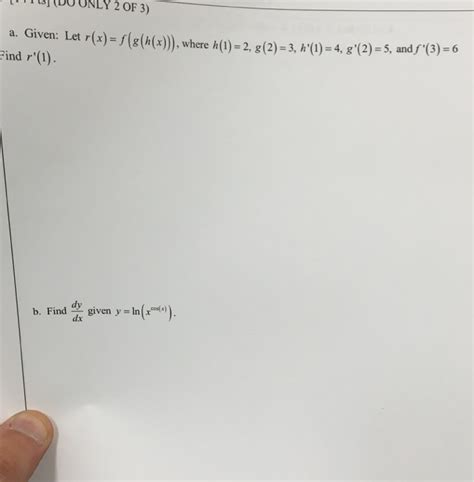 Solved Given Let R X F G H X Where H G Chegg