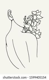 Hand Drawing Naked Woman Bunch Flowers Stock Vector Royalty Free Shutterstock