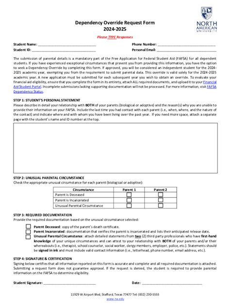 fillable online dependency override request form 2024 2025 fax email