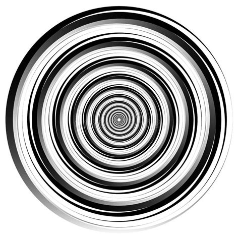 Abstract Spirally Element Spinning Vortex Graphic Stock Vector Illustration Of Monochrome