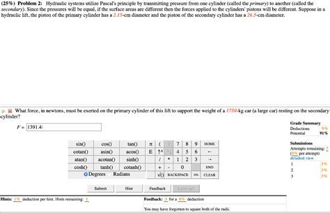 solved 25 problem 2 hydraulic systems utilize pascal s