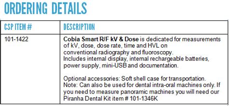 Cobia Smart RF KV Dose X Ray Meter CSP Medical