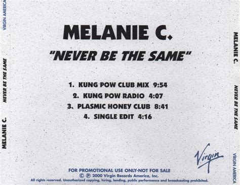 Melanie C Never Be The Same Again 2000 CDr Discogs