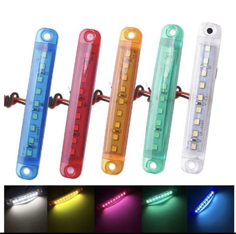 แถบไฟ Led 9 ดวง DC 12 24V สาหรบตดดานขางรถยนต ราคาตอชน