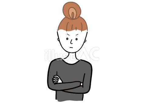 腕を組んで怒る女性イラスト No 25358584｜無料イラスト・フリー素材なら「イラストac」