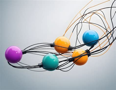 Communication And Connection Concept With Color Spheres Connected By