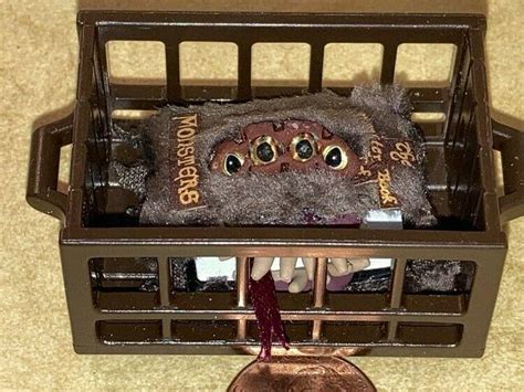 Tiny Monster Book Of Monsters And Cage Miniature Dollhouse Magic Witch