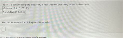 Solved Below Is A Partially Complete Probability Model