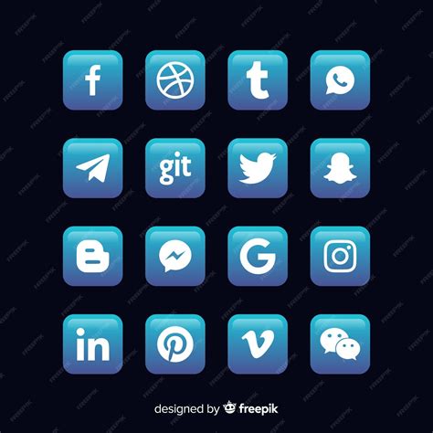Collection De Logo De Médias Sociaux Vecteur Gratuite