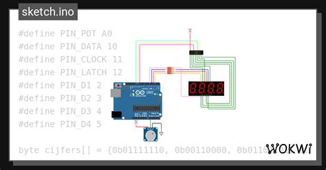 7seg X 4 Wokwi Esp32 Stm32 Arduino Simulator