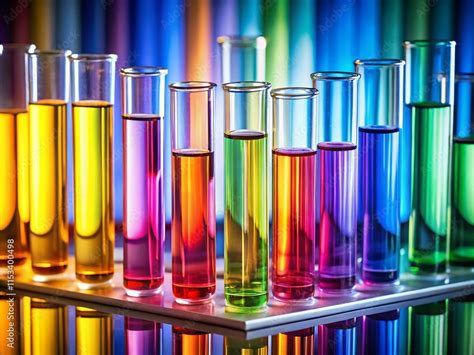 Universal Indicator Ph Scale Color Chart Chemistry Experiment Test Tubes Stock Illustration