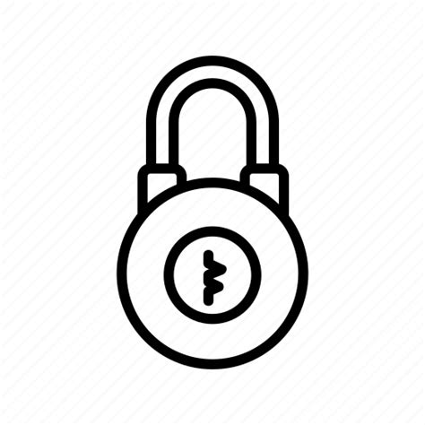 Combination Opened Outline Padlock Password Security Tool Icon