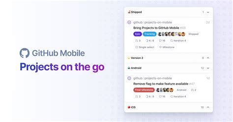 On The Go With Github Projects On Github Mobile Public Beta The