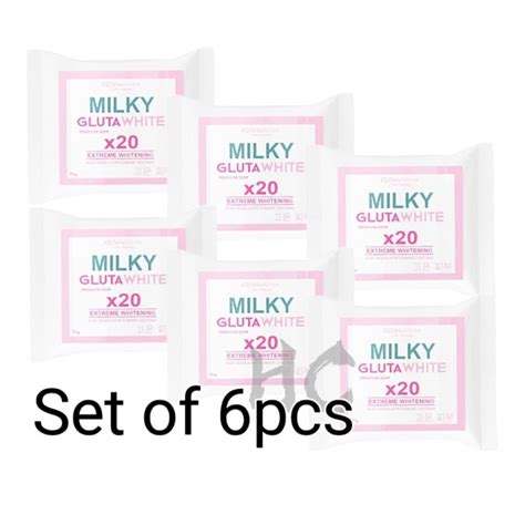 Sen【set Of 6pcs】milky Gluta White X20 Extreme Whitening Soap 70g