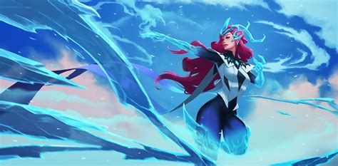 Pink Hair Women Thighs Blue Eyes Battlerite Video Games Ice