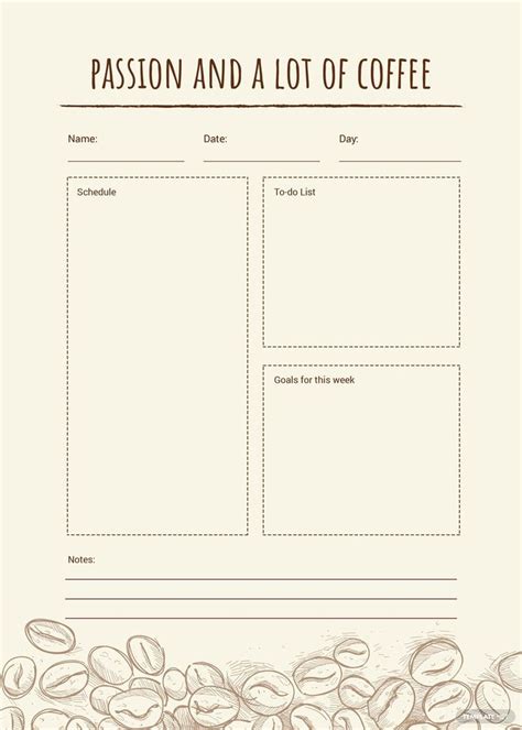Coffee Journal Template In Ms Word Indesign Photoshop Publisher