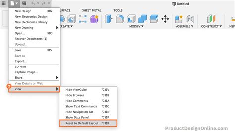 How To Reset Layout To The Fusion 360 Default Product Design Online