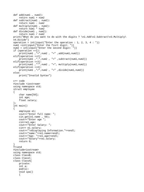 Calculator Code Pdf