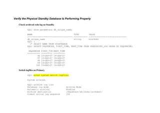 Dataguard Physical Stand By Setup PDF Databases Computer Software And Applications
