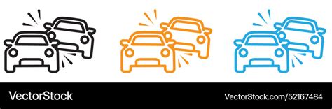 Car Accident Icon Logo Set Collection For Web App Vector Image