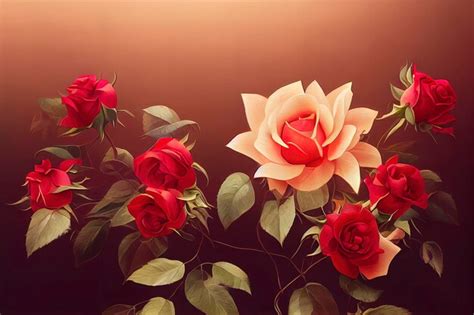 Premium Photo Red Roses Illustration