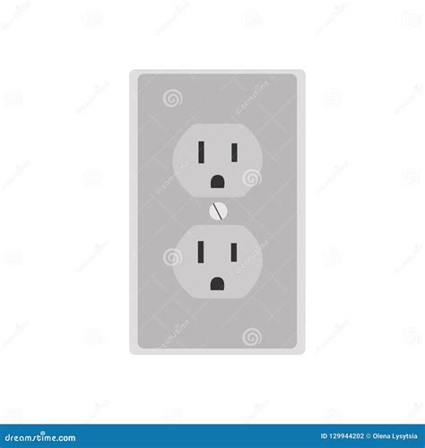 Socket Icon Vector Isolated On White Background Socket Sign Dark