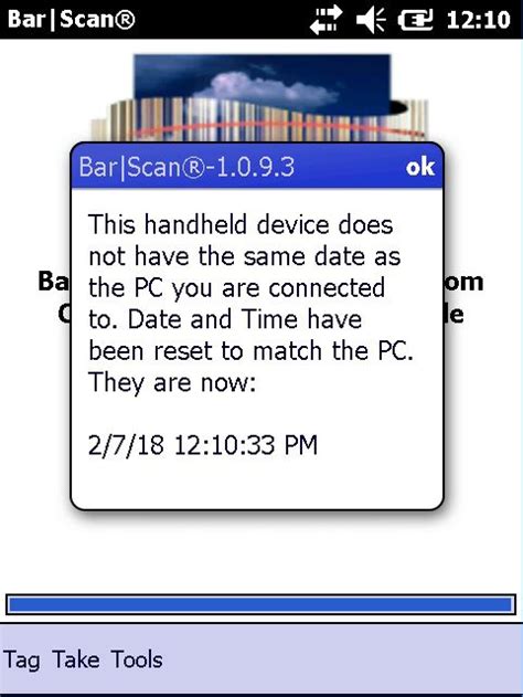 does bar scan check the handheld s clock barscan inc