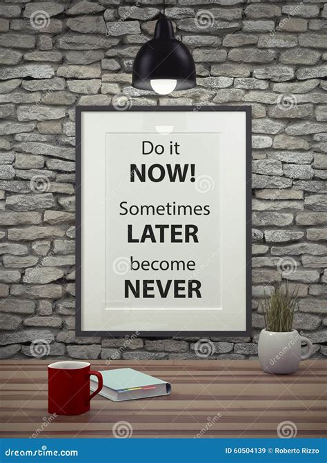 Inspirational Motivating Quote On Picture Frame Stock Illustration Illustration Of Decorative